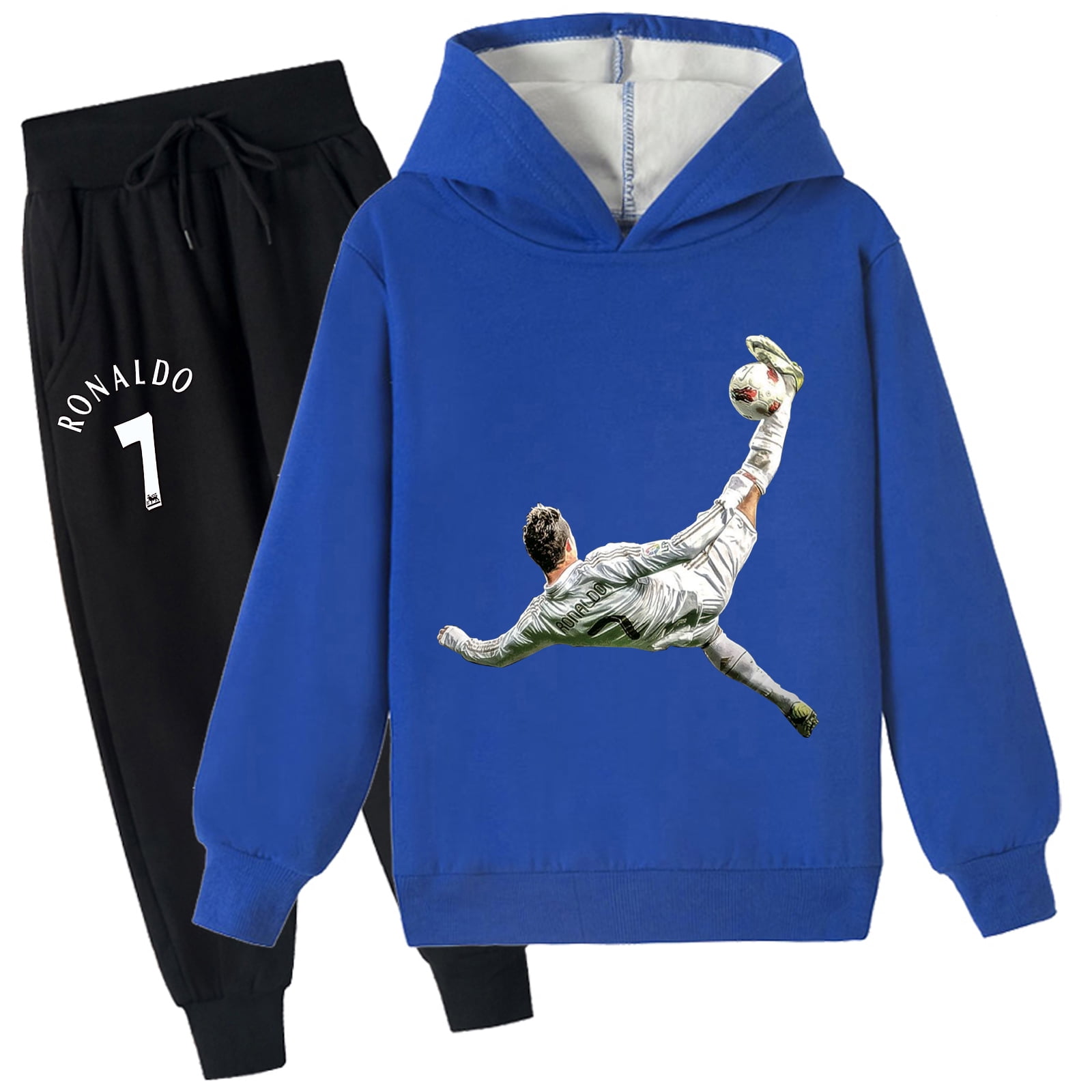 Boys Cristiano Ronaldo Winter Brushed Warm Hooded Pullover Sweatshirt ...