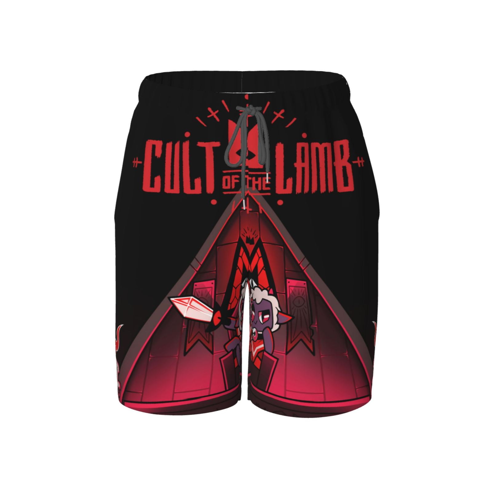 Boys Cult Of The Lamb Swim Trunks With Mesh Liner Kids Cartoon Quick ...