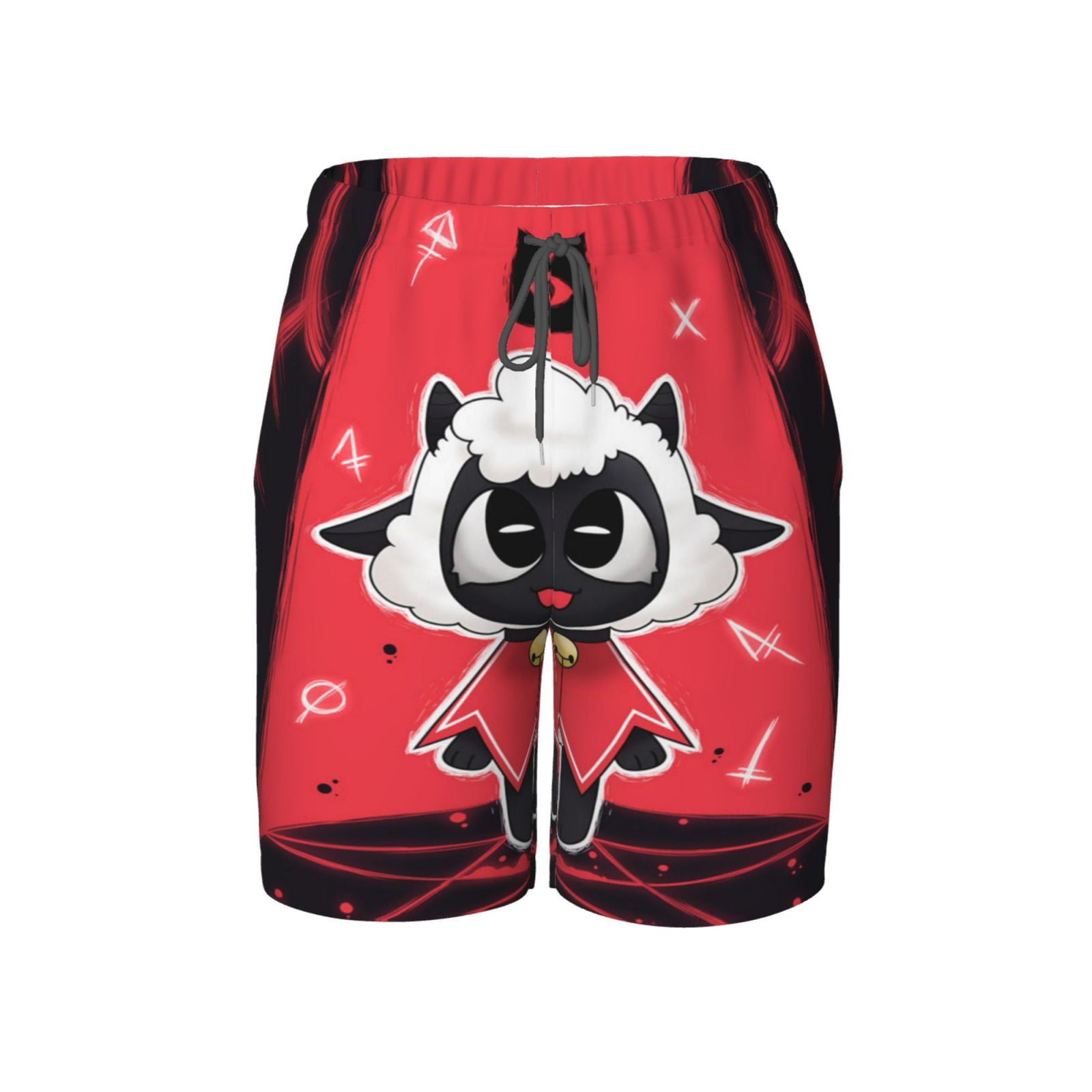 Boys Cult Of The Lamb Swim Trunks With Mesh Liner Kids Cartoon Quick ...