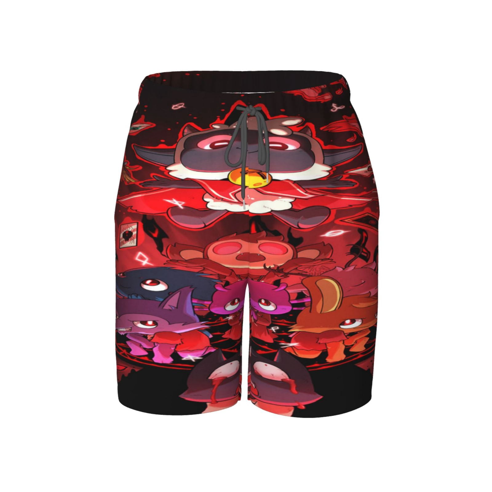 Boys Cult Of The Lamb Swim Trunks With Mesh Liner Kids Cartoon Quick ...