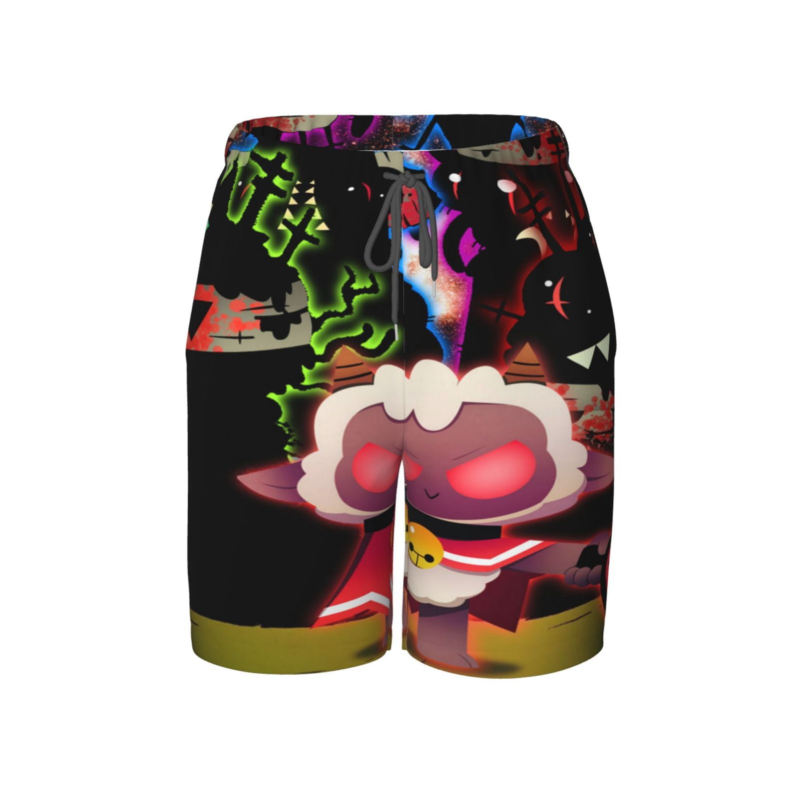 Boys Cult Of The Lamb Swim Trunks With Mesh Liner Kids Cartoon Quick ...