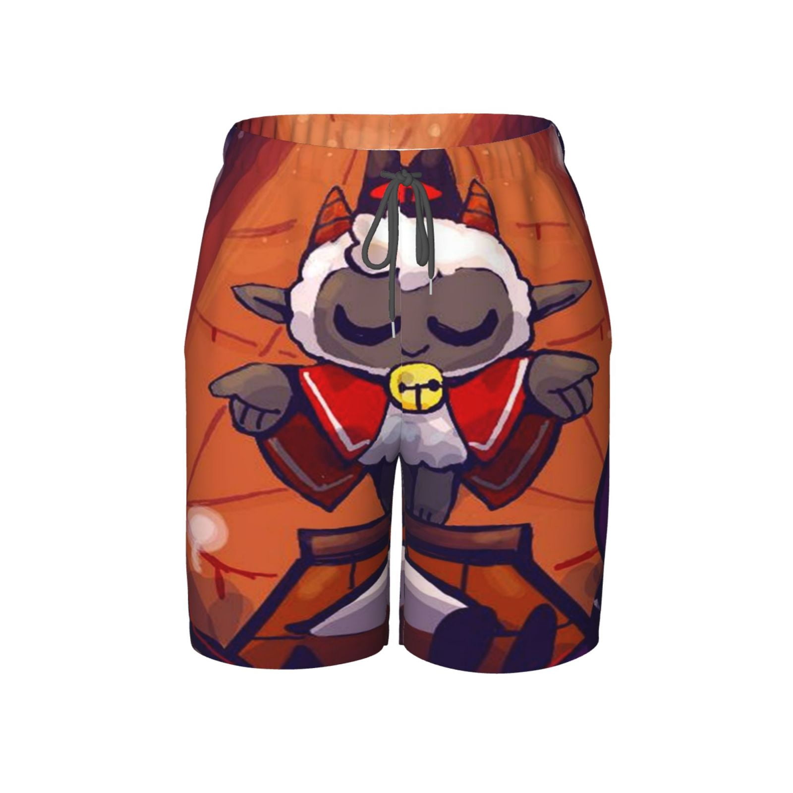 Boys Cult Of The Lamb Swim Trunks With Mesh Liner Kids Cartoon Quick ...