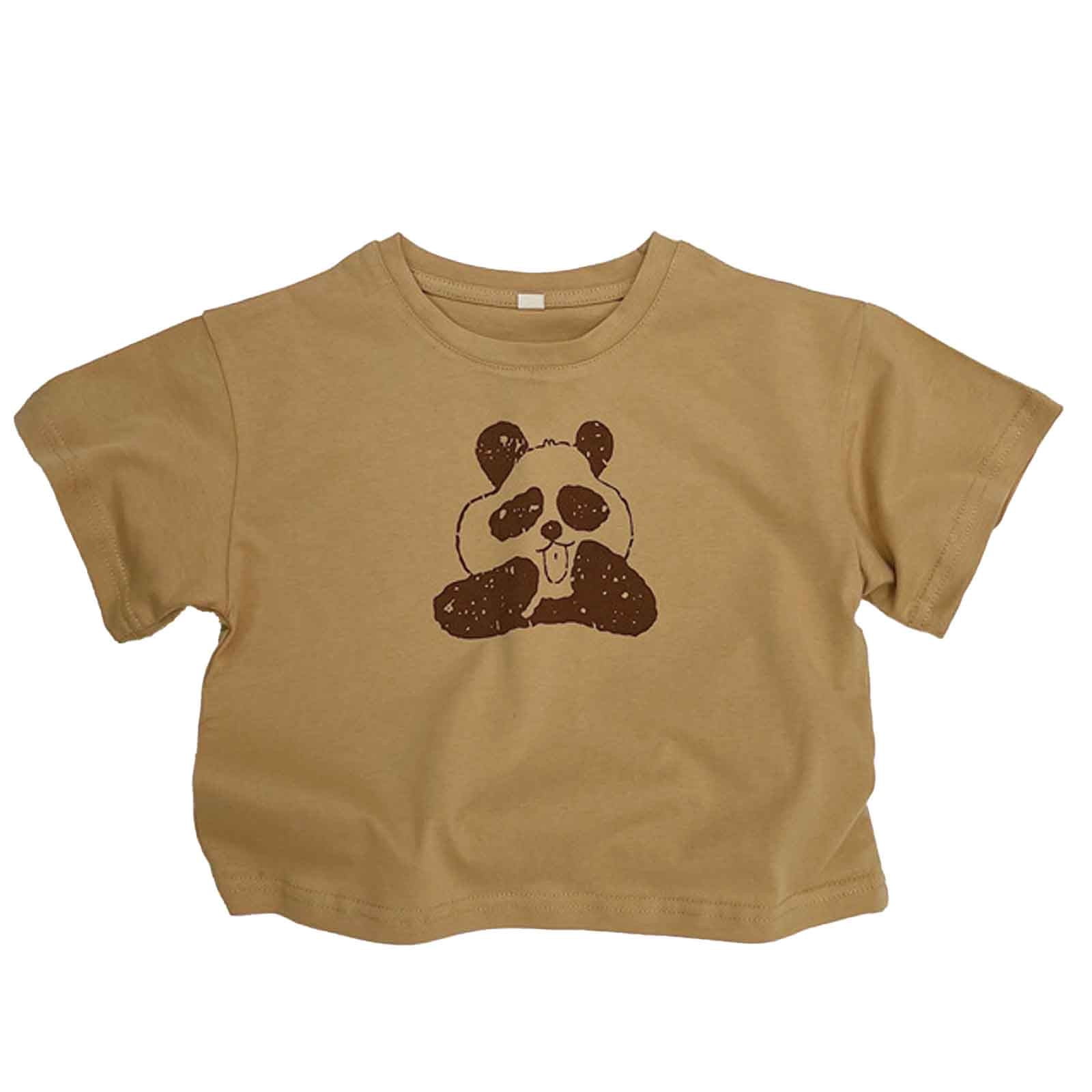 Boys Cute Shirts Cartoon Bear Print Short Sleeve Plus Size Kids ...