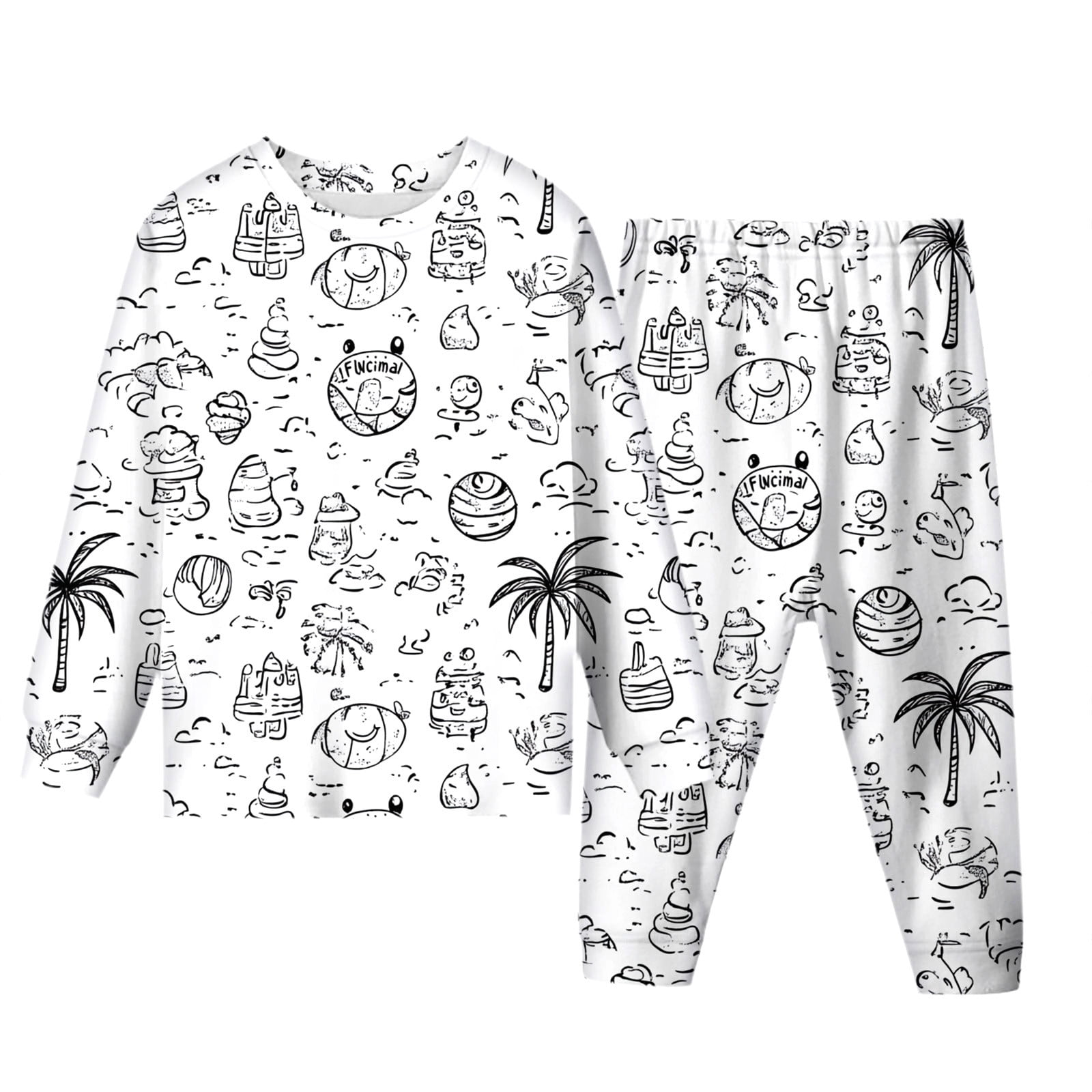 Boys DIY Hand Painted Pajama Set Coloring Sleepwear For Kids ...