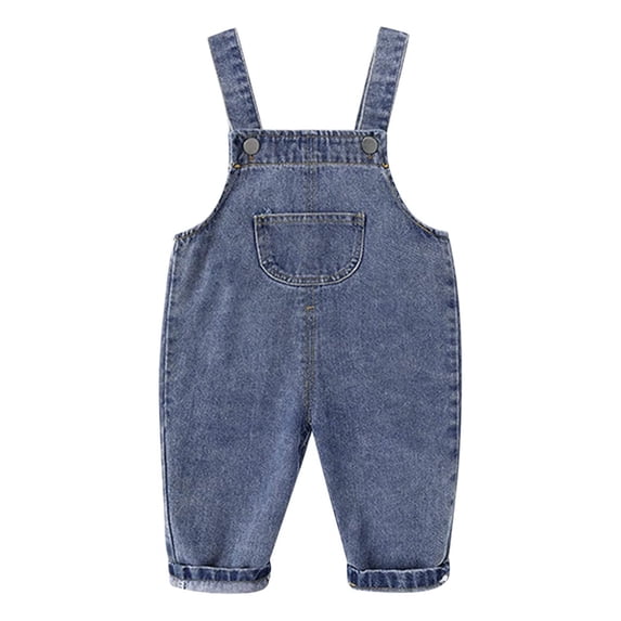 Boys Denim Pants Overs Rompers Denim Bib Adjustable Straps Boy'S Jeans ...