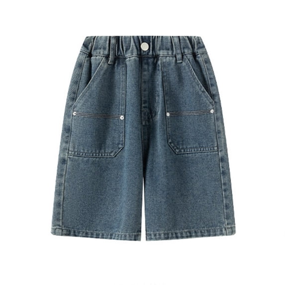 Boys Denim Shorts Loose Fit Elastic Waist Casual Summer Shorts for Boy ...