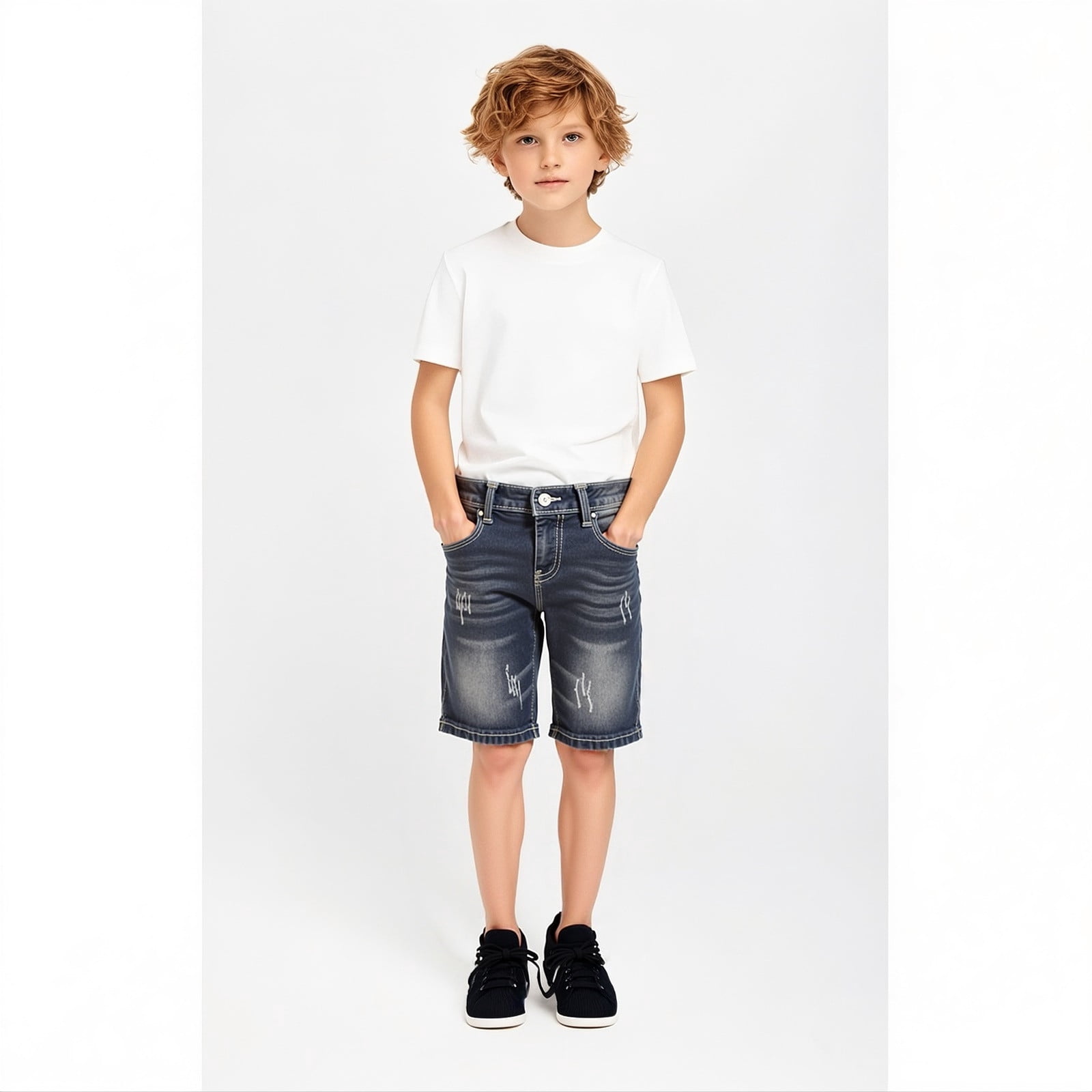 Boys Denim Shorts,Slim Fit Baggy Denim Shorts with Pocket Boys Fashion ...