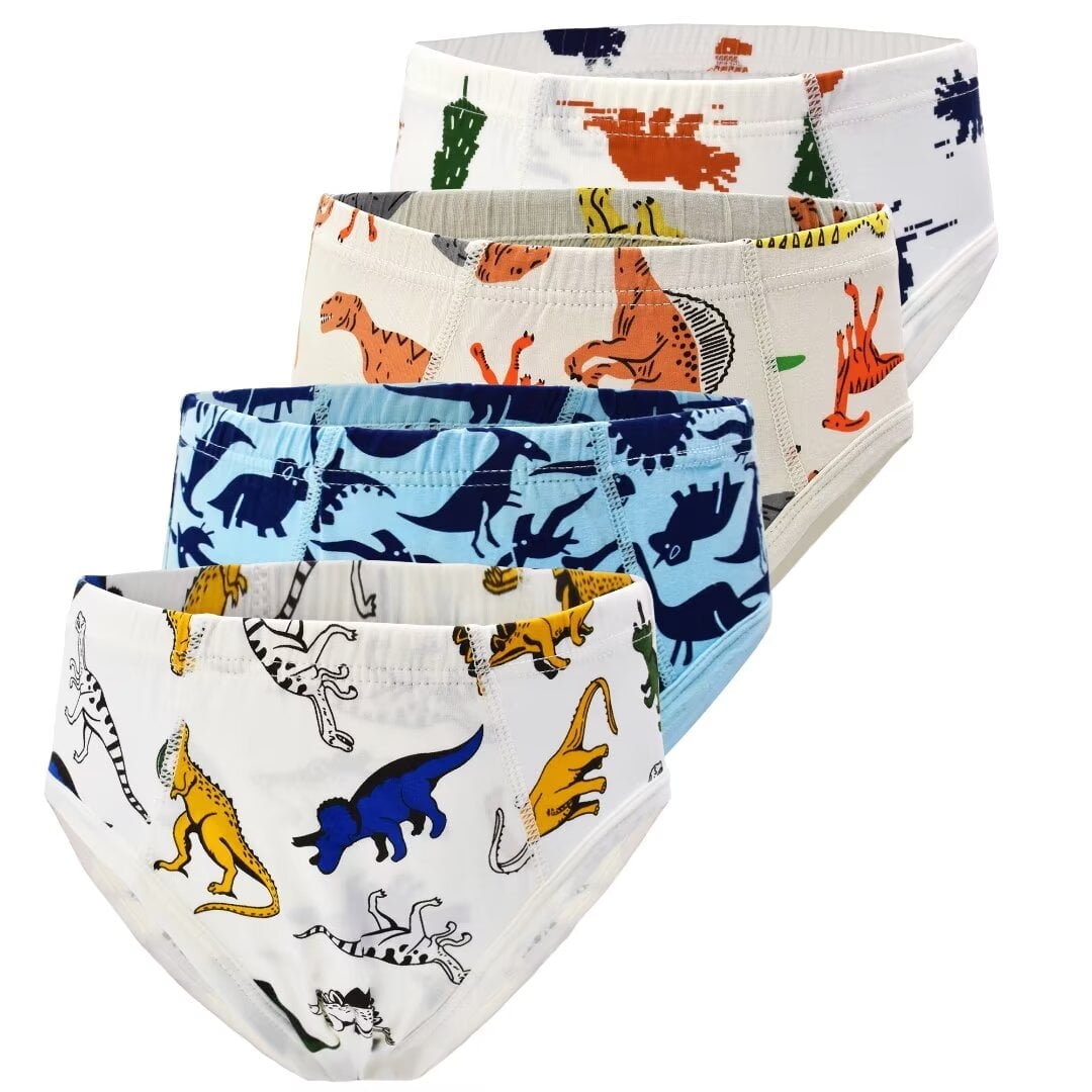 Boys Dinosaur Briefs - Toddler Cartoon Underwear 4 Pack Kids Boxer ...