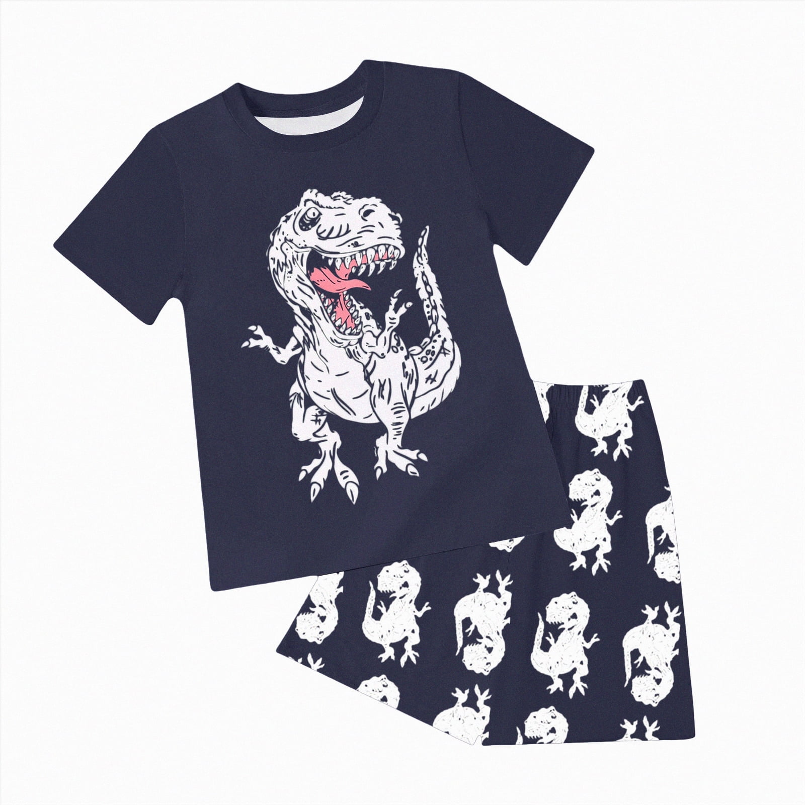 Boys Dinosaur Print Comfortable And Breathable Set Cute Dinosaur ...
