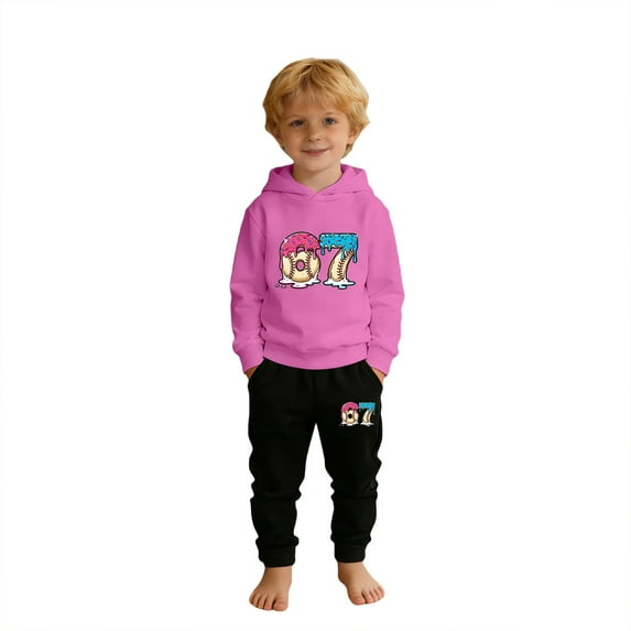 Boys Dinosaur Print Hoodie Pants Cute Casual Outfit Kids Playwear Two ...