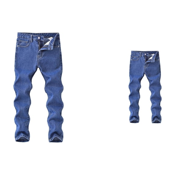 Boys Distressed Denim Pants, Elastic Waist Casual Jeans with Pockets ...