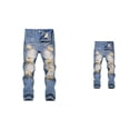 Boys Distressed Denim Pants, Slim Fit Stretch Washed Jeans for Autumn ...