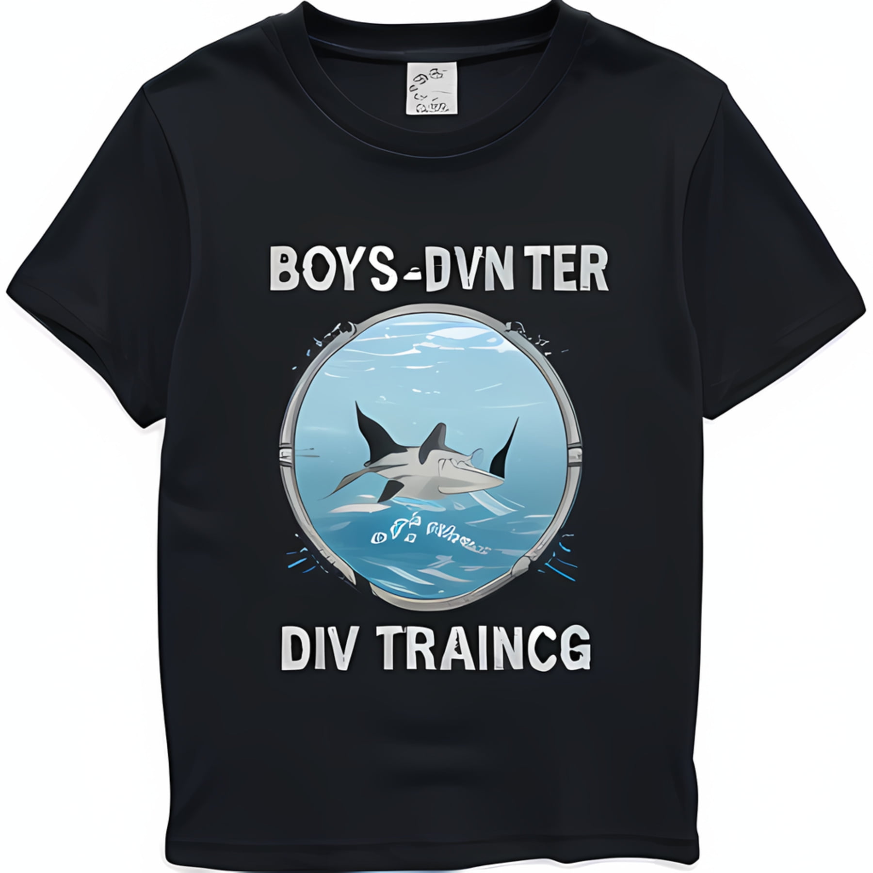 Boys Diver Training Camp T-Shirt with Manta Ray Illustration and Ocean Theme - Walmart.com