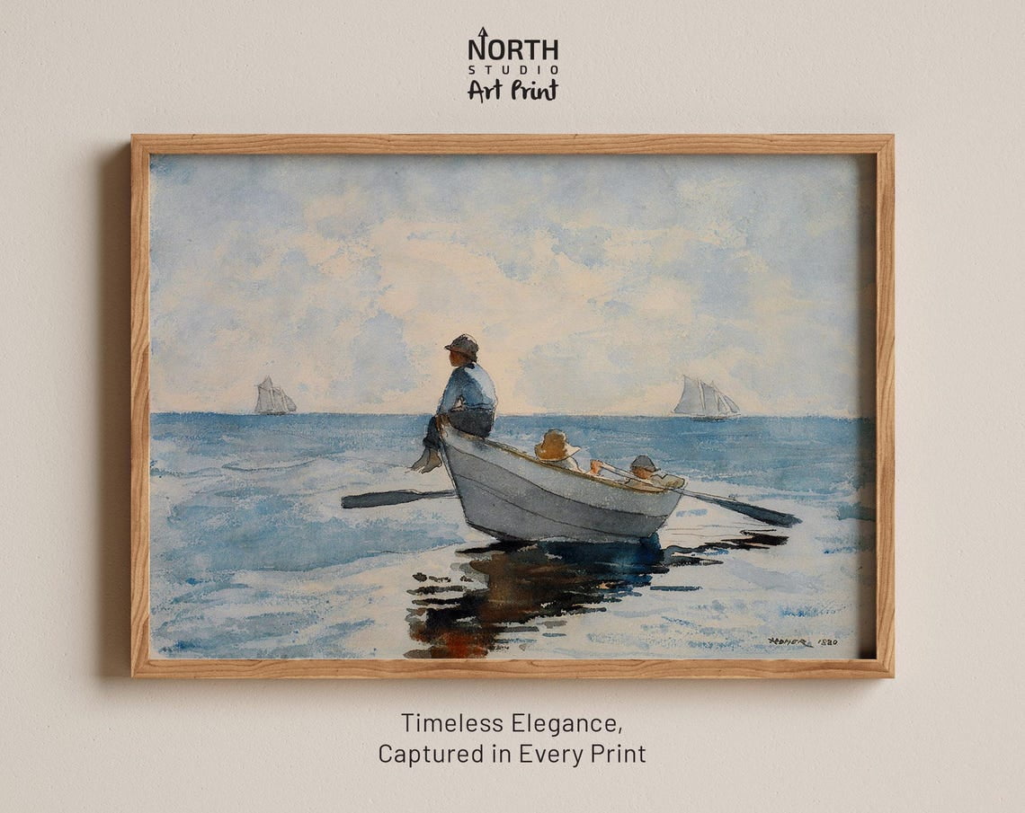 Boys In A Dory Print, Winslow Homer Artwork, Vintage Nautical Painting ...
