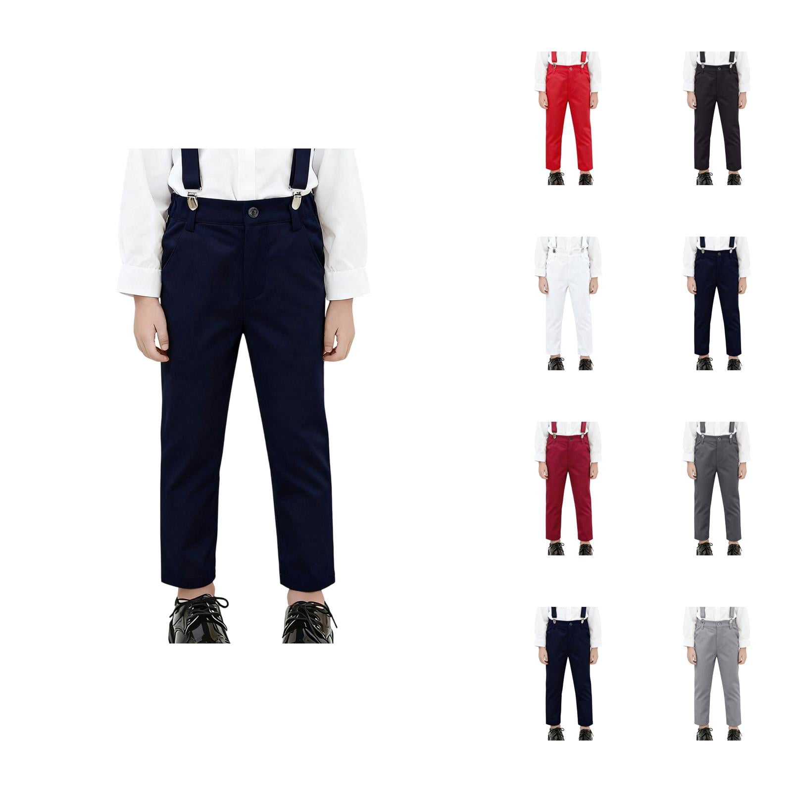 Boys Dress Pants For School Formal Occasions Comfortable Flat Front ...