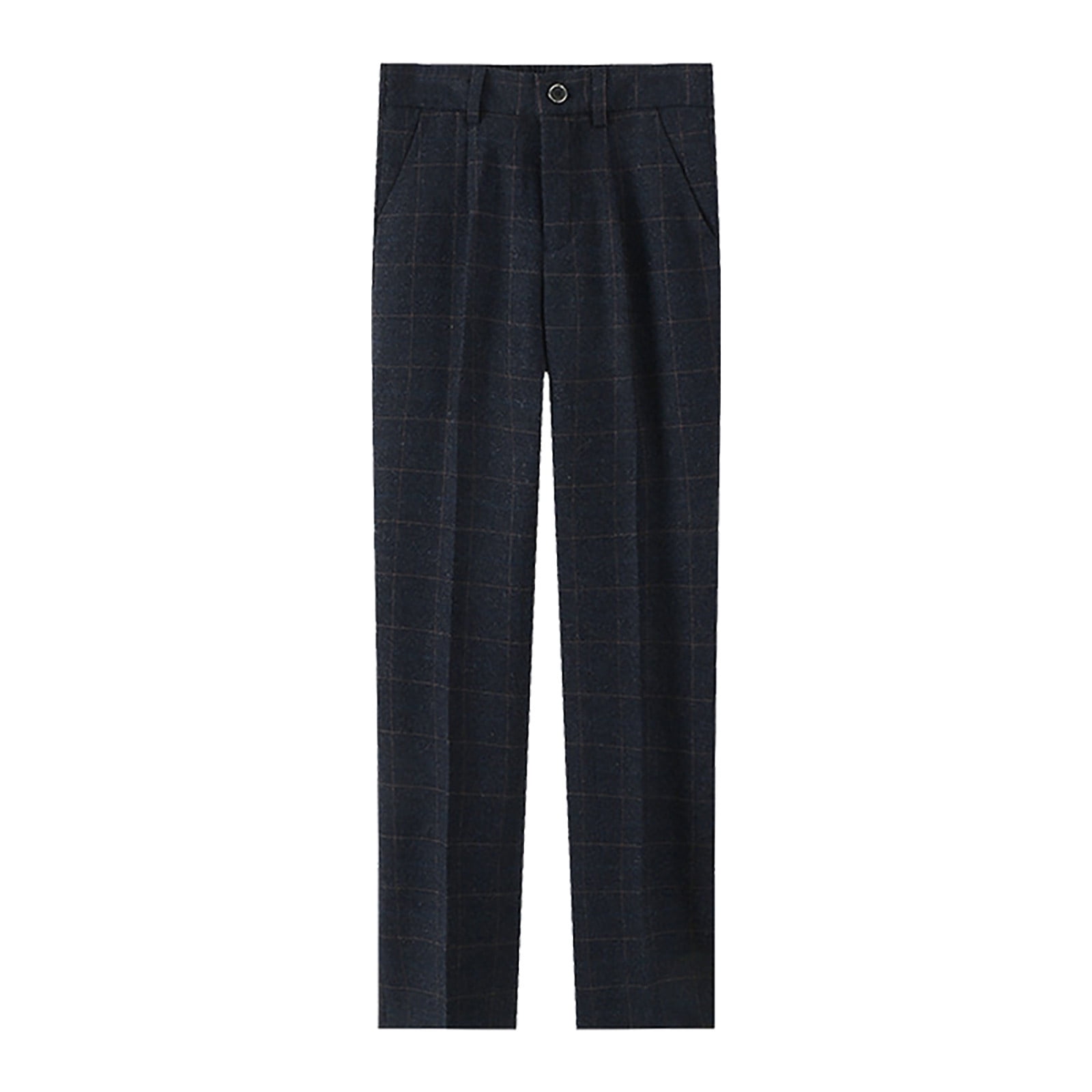 Boys Dress Pants Kids Teen Boys' Plaid Prints Flat Front Dress Pants ...