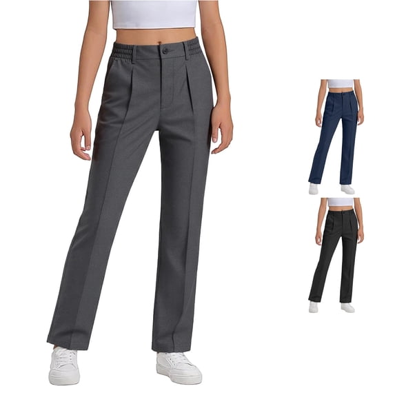 Boys Dress Pants for School Formal Occasions Flat Front Classic Fit ...