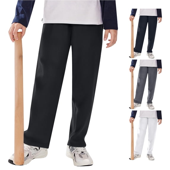 Boys Dress Pants for School and Party Elastic Waist Solid Color Formal ...
