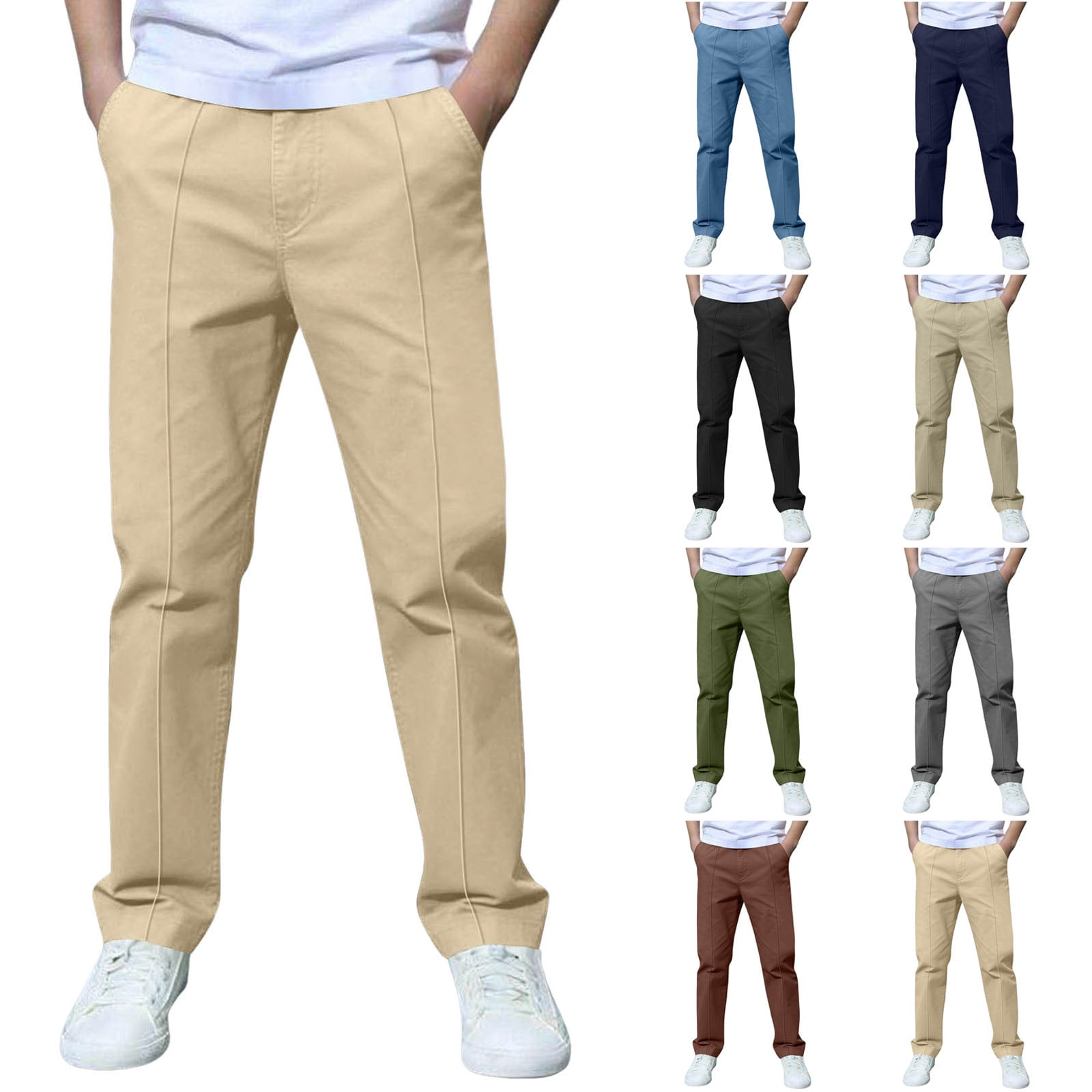 Boys Dress Pants Size 10 Boys Pants Wide Leg Casual Pants Elastic Waist ...