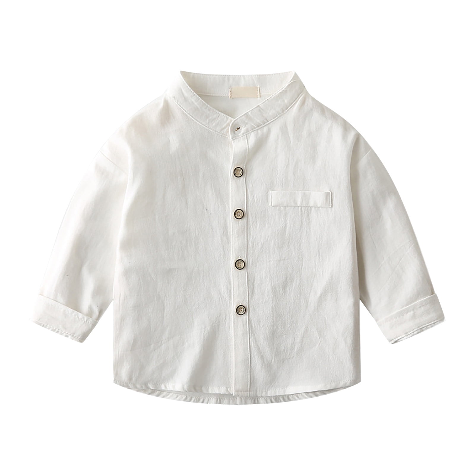 Boys Dress Shirt Kids White Long Sleeve Shirt Boys Button Down Shirt ...