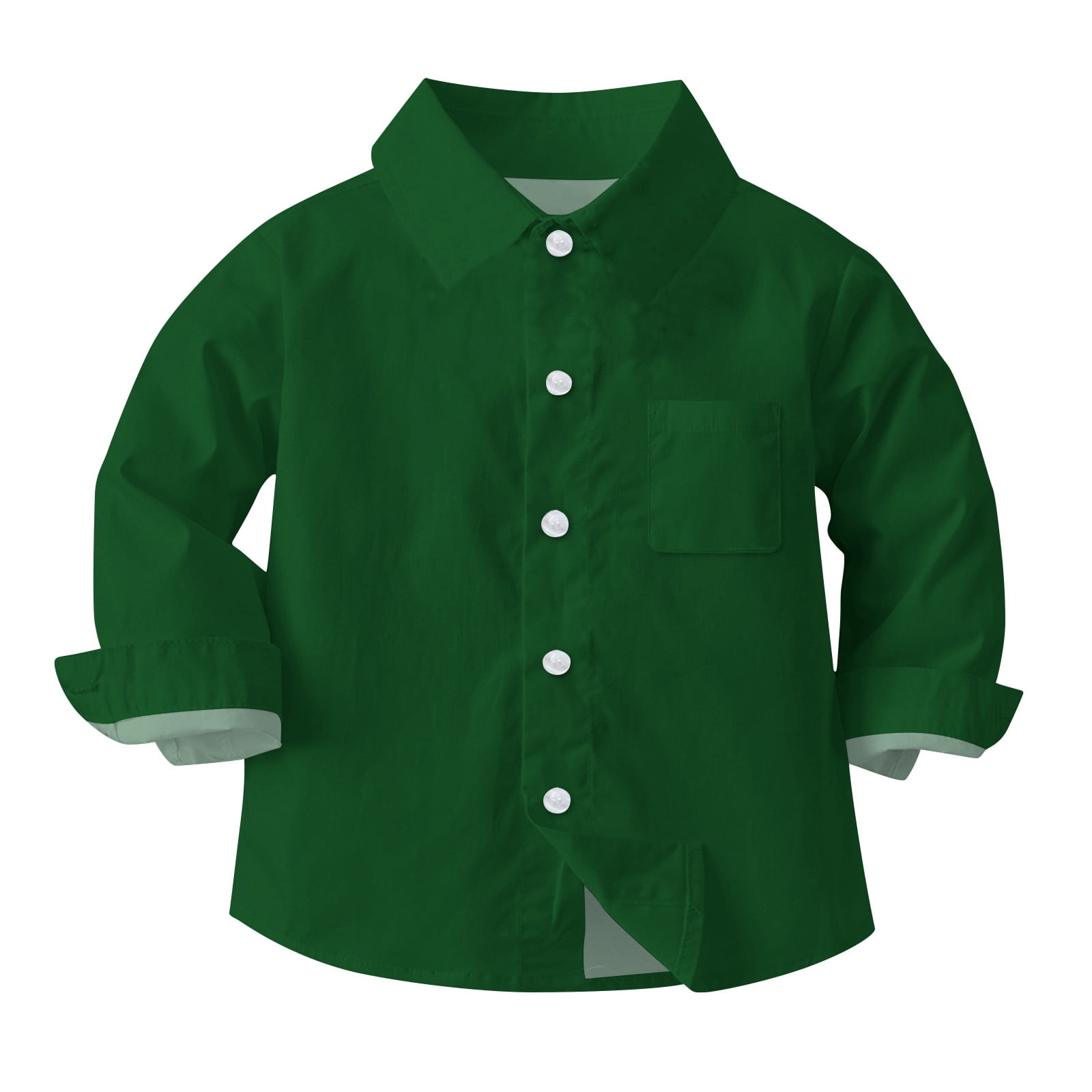 Boys Dress Shirts Long Sleeve Collared Button Down Shirt Blouse Toddler ...