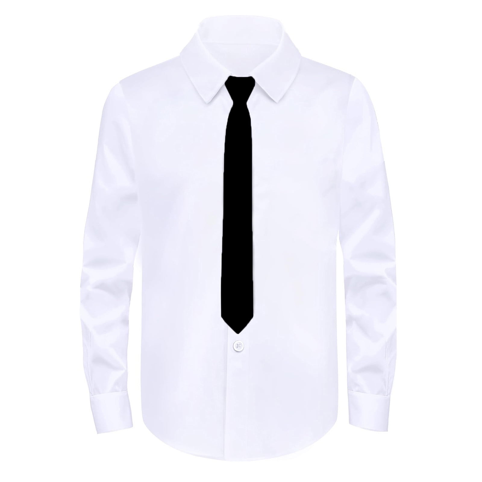 Boys Dress Shirts with Tie, Long Sleeve Button Down Formal Cotton ...