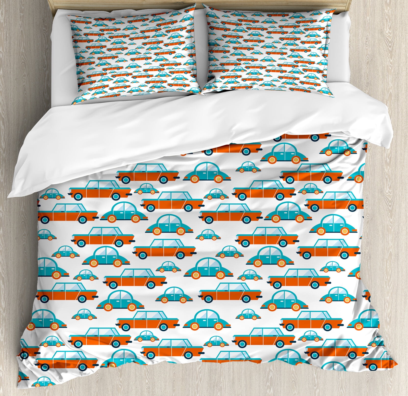 Boys Duvet Cover Set, Traffic Cars Vehicle Automobiles Speed Transfer ...
