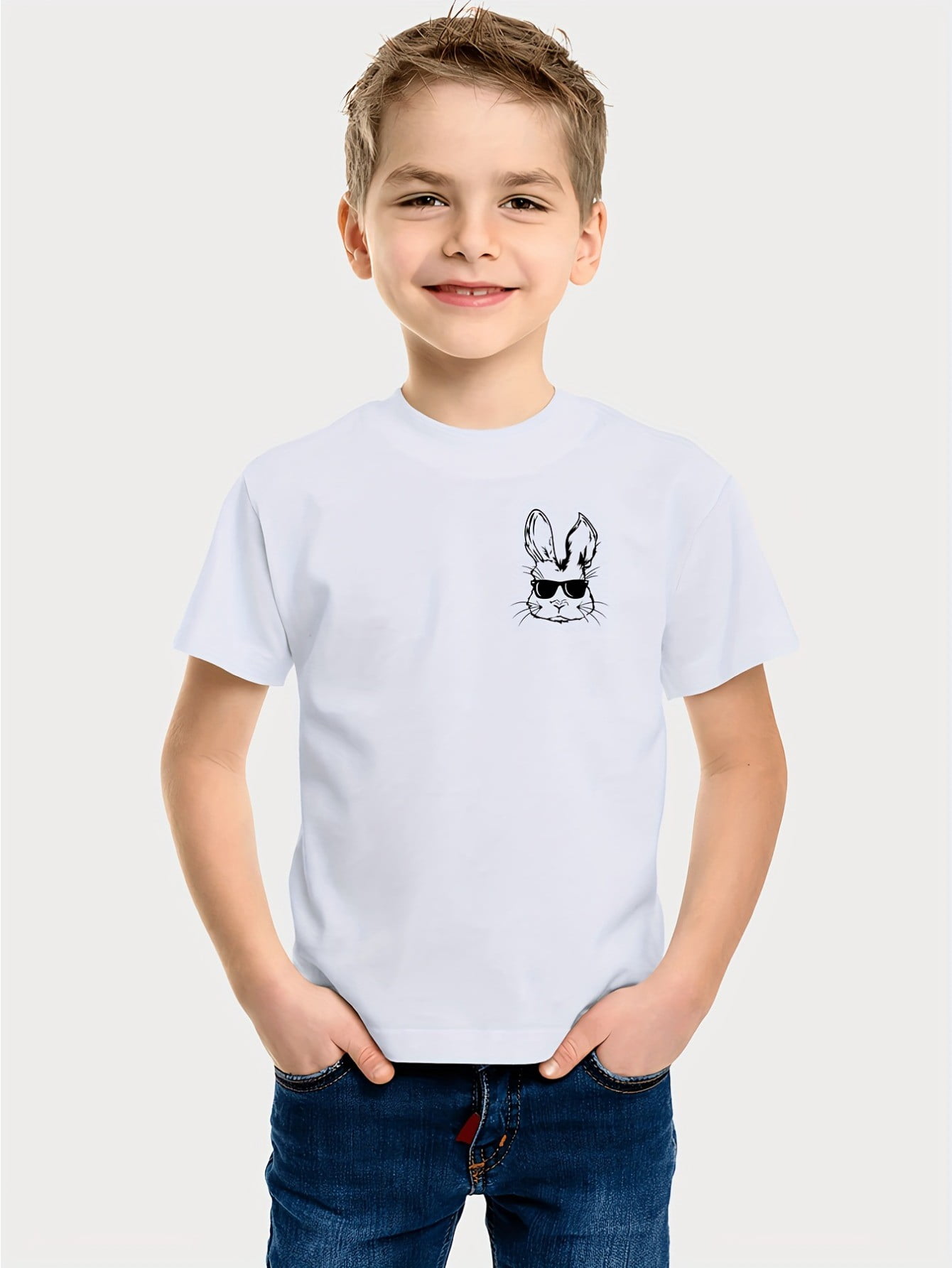 Boys' Easter Bunny Graphic T-Shirt - Soft & Comfortable Short Sleeve ...