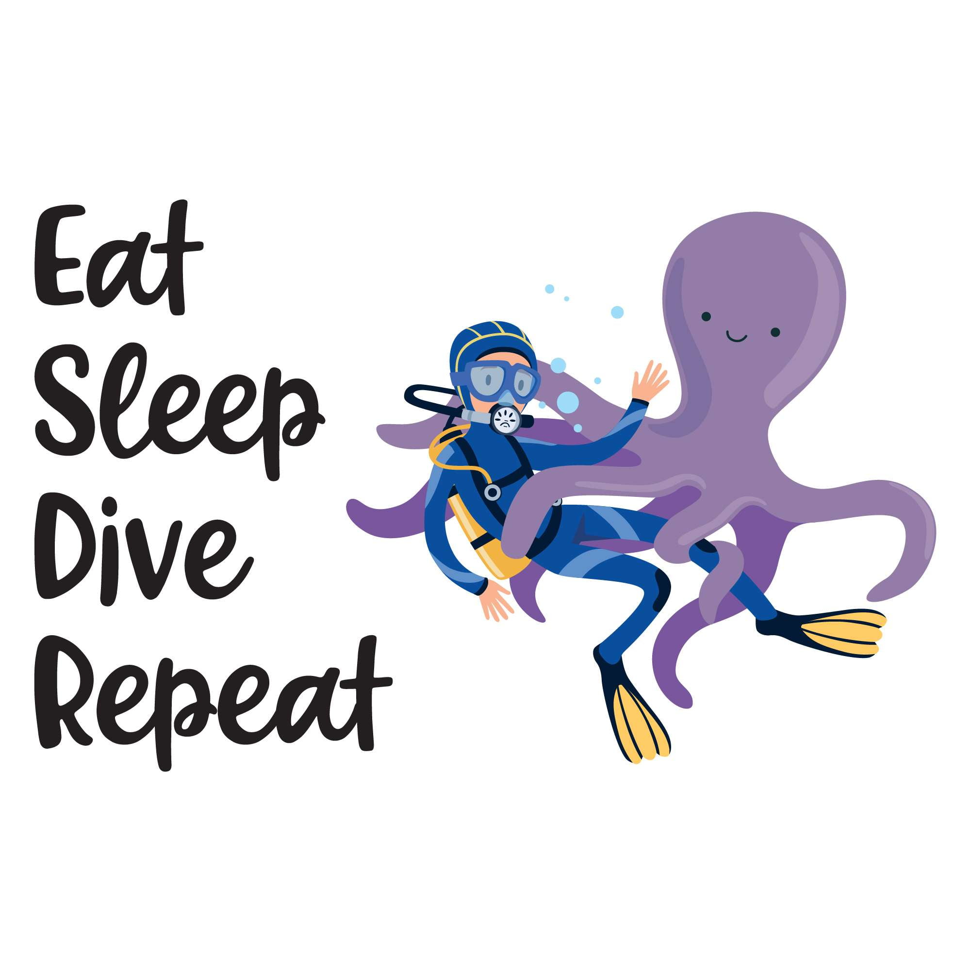 Boys Eat Sleep Dive Repeat Cute Sports Wall Decal Decoration Marine ...