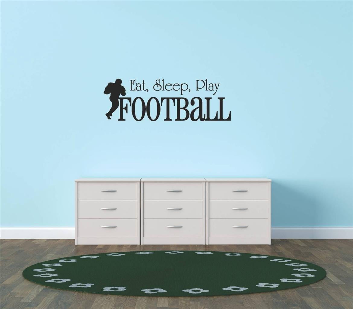 Boys Eat Sleep Play Football Cute Sports Wall Decal Decoration Active ...