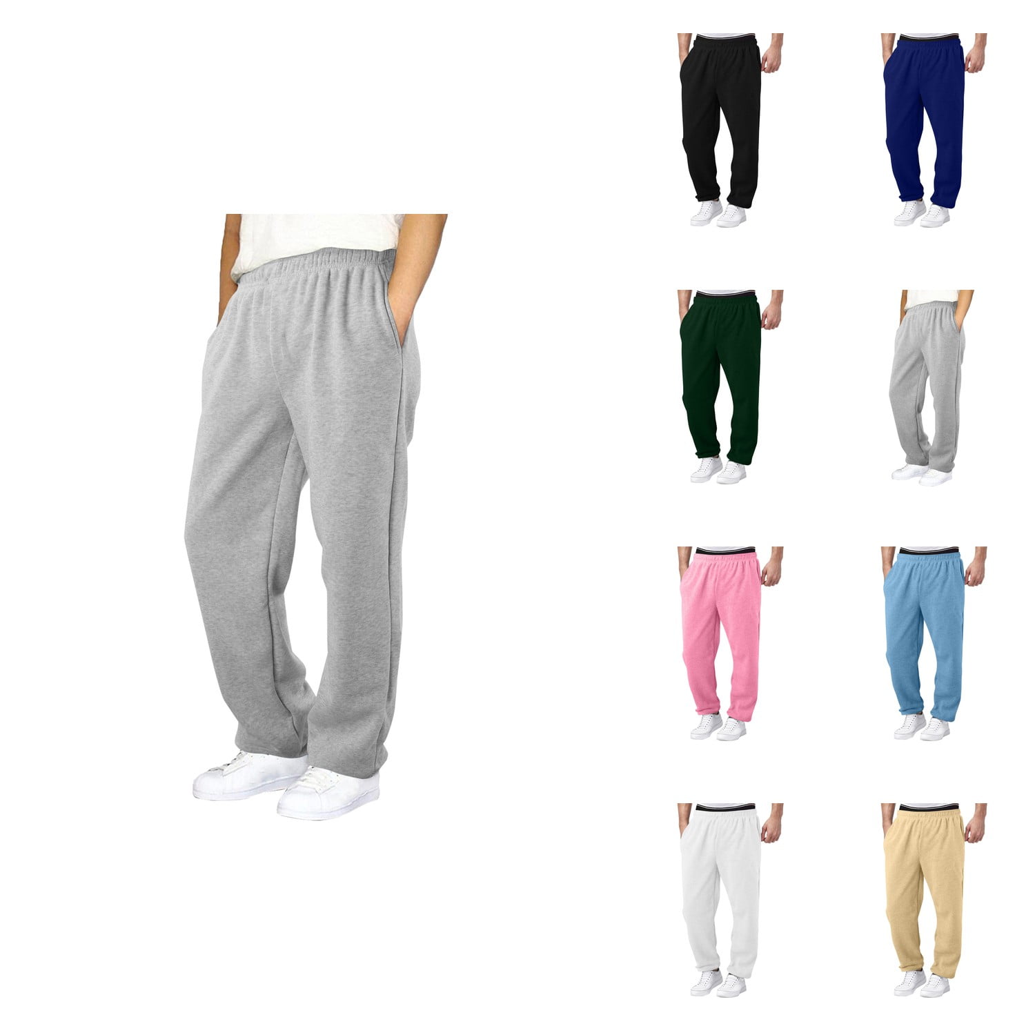 Boys Elastic Waist Jogger Pants, Loose Fit Wide Leg Sweatpants with ...