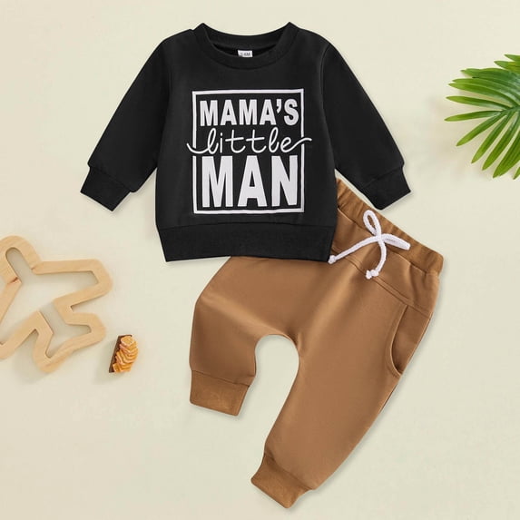 Boys Everyday Casual Outfits Set Comfy Sweatshirt Pants Combo For ...