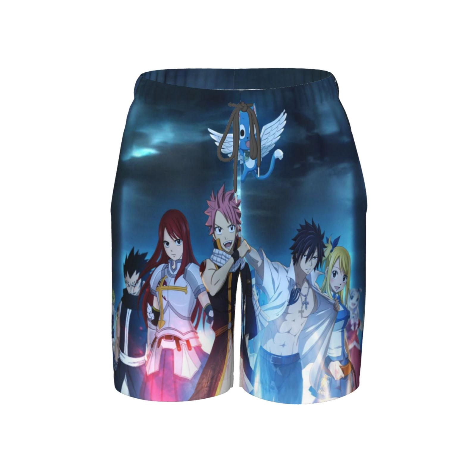 Boys Fairy Tail Swim Trunks With Mesh Liner Kids Cartoon Quick Dry Swim ...