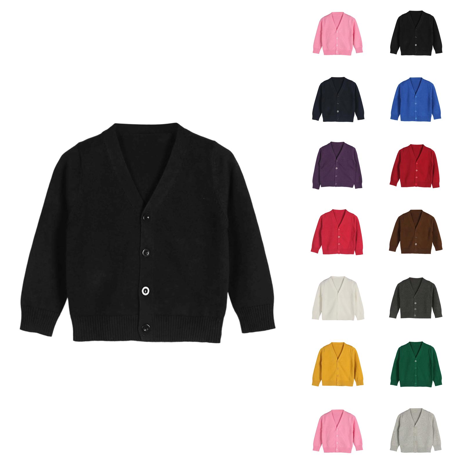Boys Fashion Boys Cardigan Long Sleeve Button Up Crew Neck Knit for ...