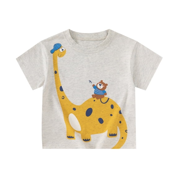 Boys Fashion Printed Short Sleeve Round Neck T Shirt Cute Casual Tops ...