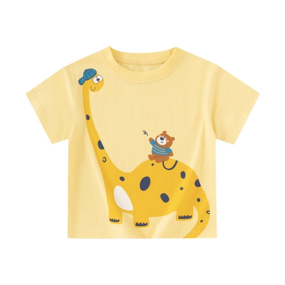 Boys Fashion Printed Short Sleeve Round Neck T Shirt Cute Casual Tops ...