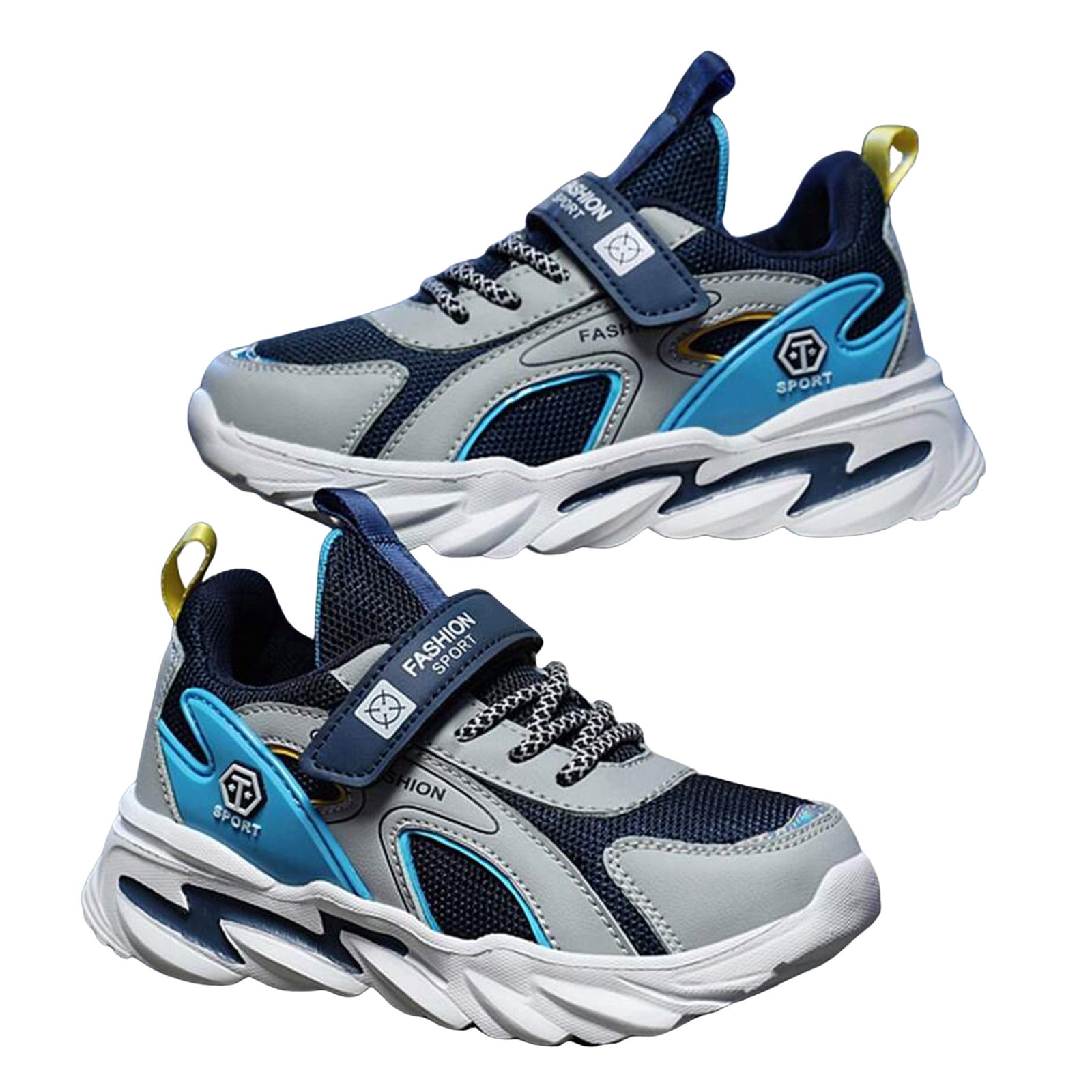 Boys Fashion Sneakers Splice Leather Mesh Tennis Shoes Casual ...