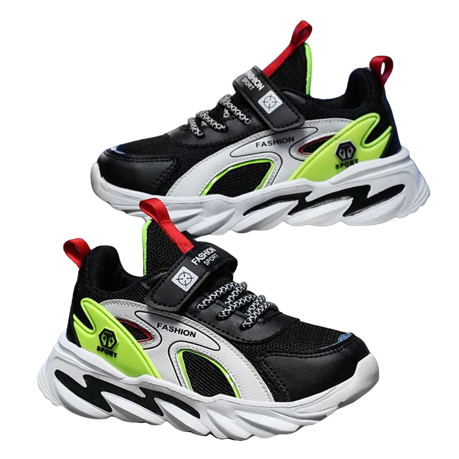 Boys Fashion Sneakers Splice Leather Mesh Tennis Shoes Casual ...