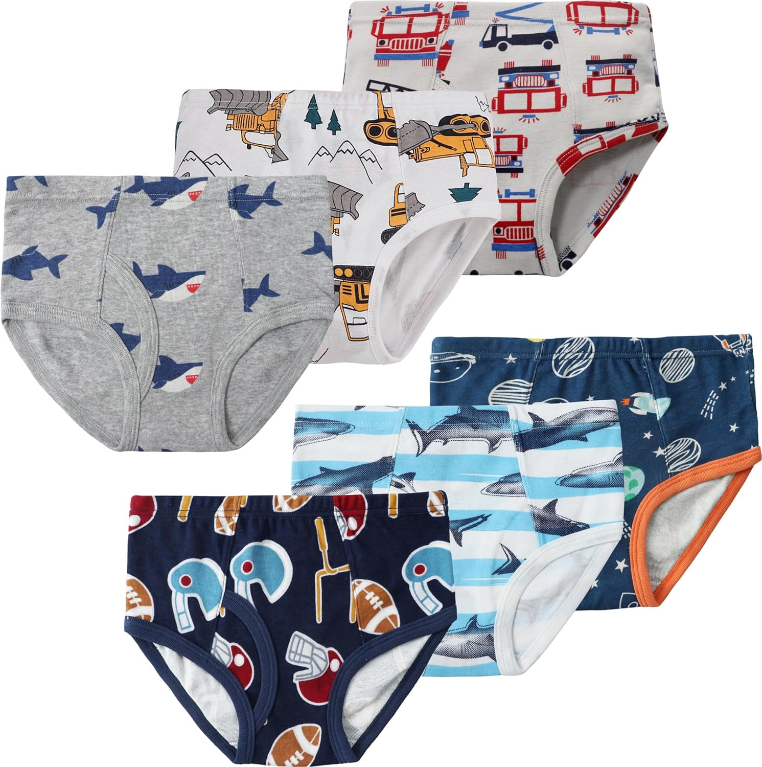 Boys Fire Truck Underwear Little Kids Bulldozer Briefs Childrens Cotton ...