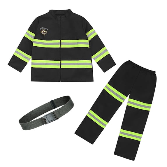 Boys Firefighter Officer Dress Up Outfit For Boys Kids Fireman Outfit ...