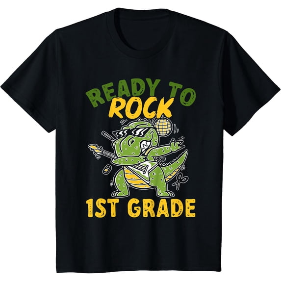 Boys First Grade First Day Of School Ready To Rock 1St Grade T-Shirt ...