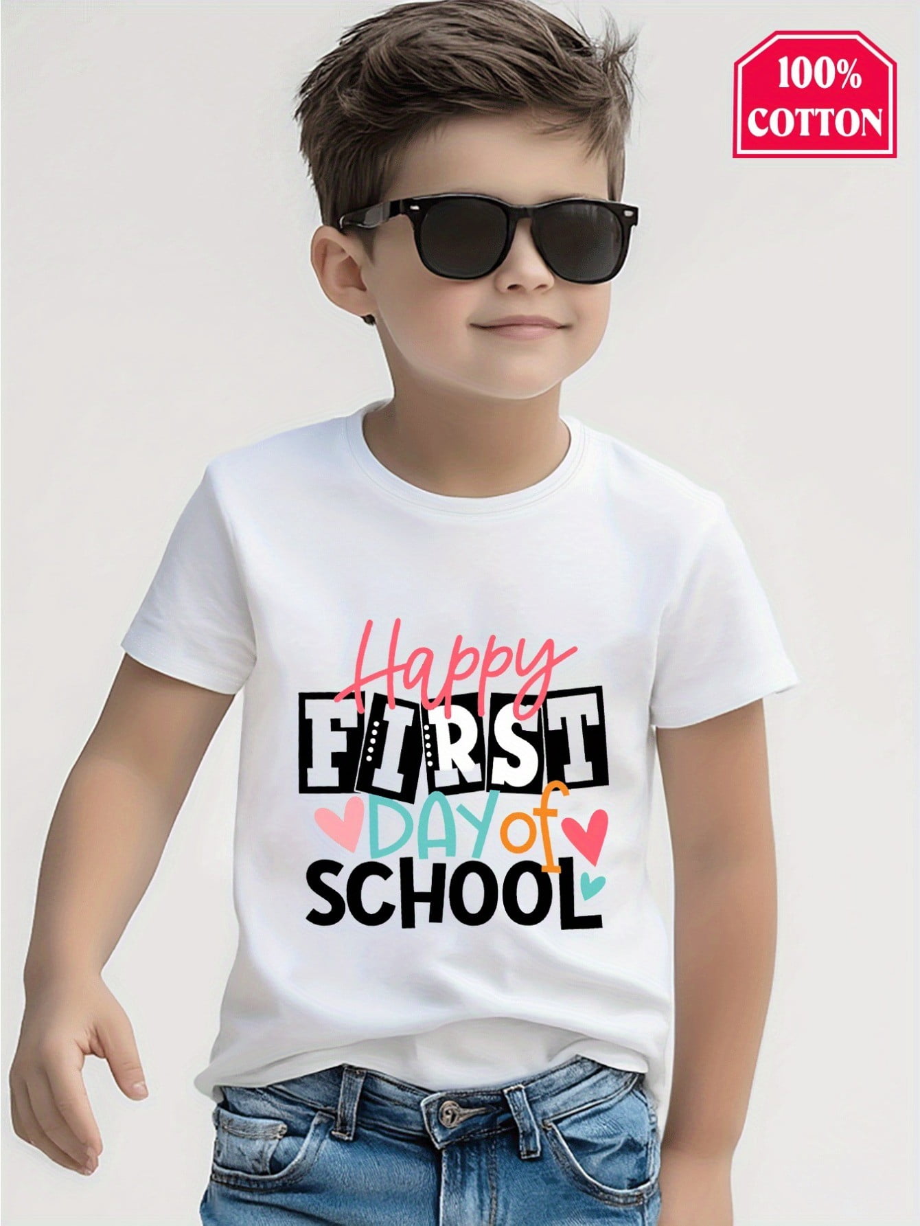 Boys' First of School Shirt - T-Shirt with Happy FIRST OF SCHOOL ...