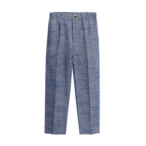 Boys Flat Front Dress Pants Adjustable Waistband Straight Leg Fit with ...