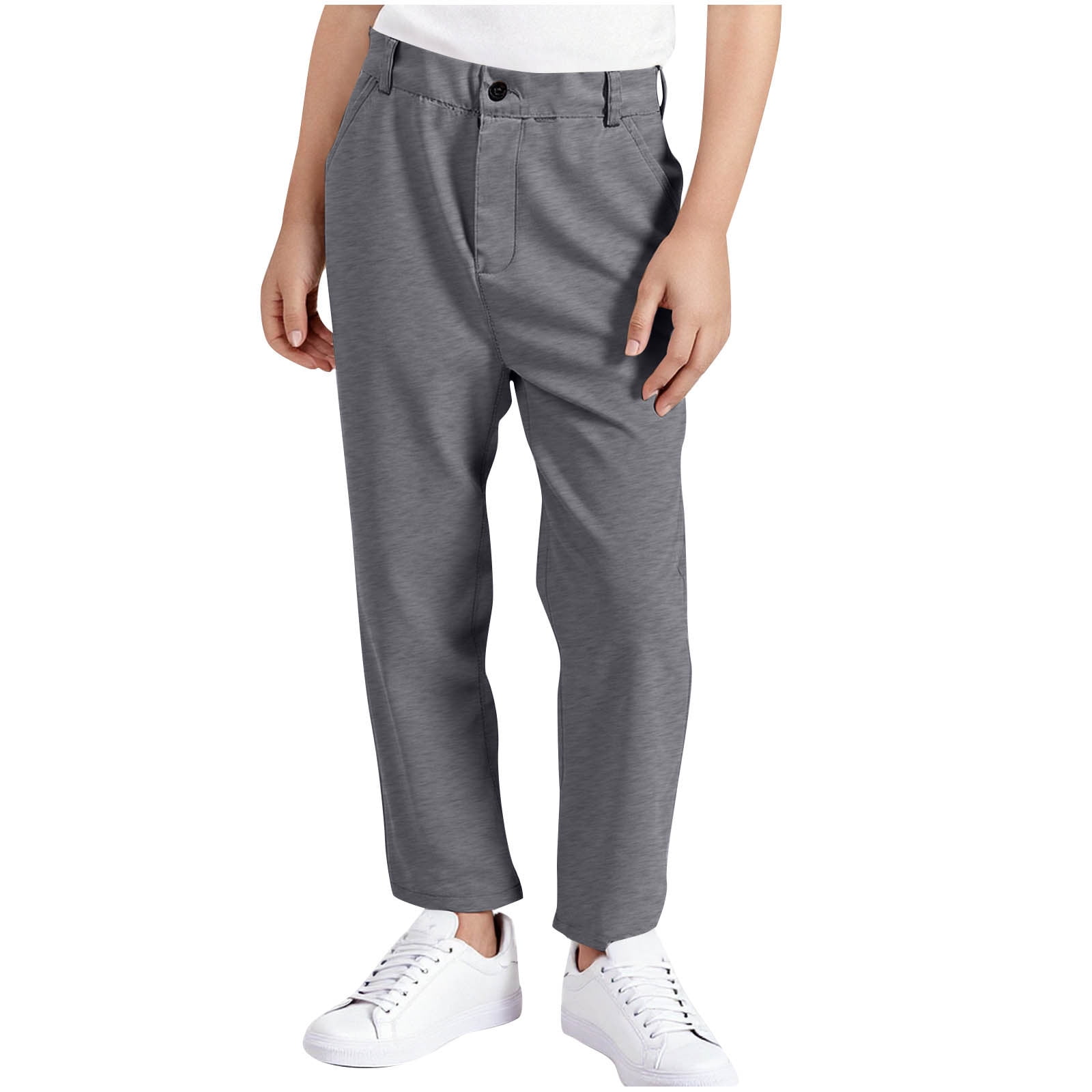 Boys Flat Front Pants for Kids School Uniform Slacks Pants Daily Dressy ...
