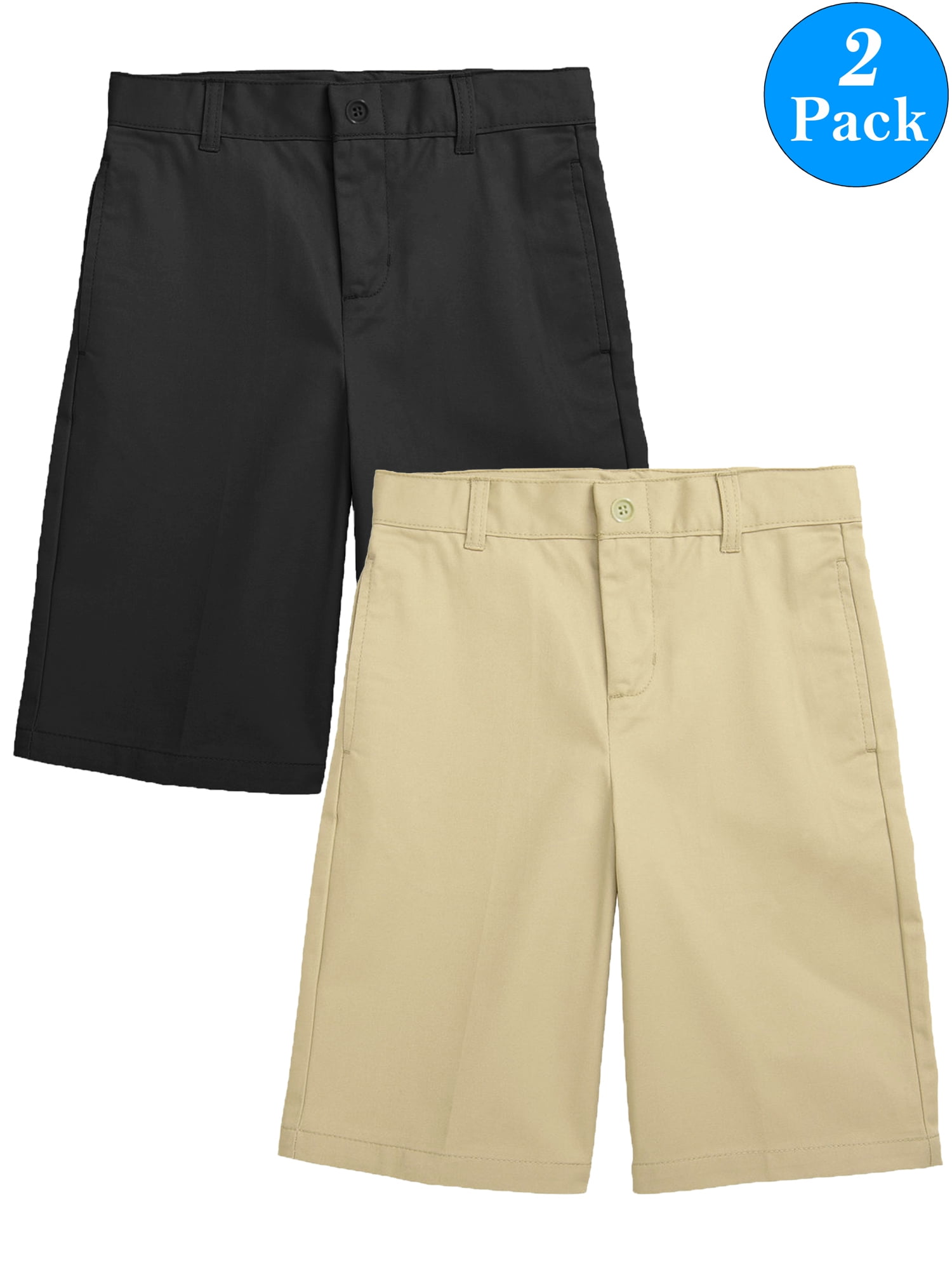 Boys Uniform School Shorts: Flat Front Twill Chino for Big & Little ...