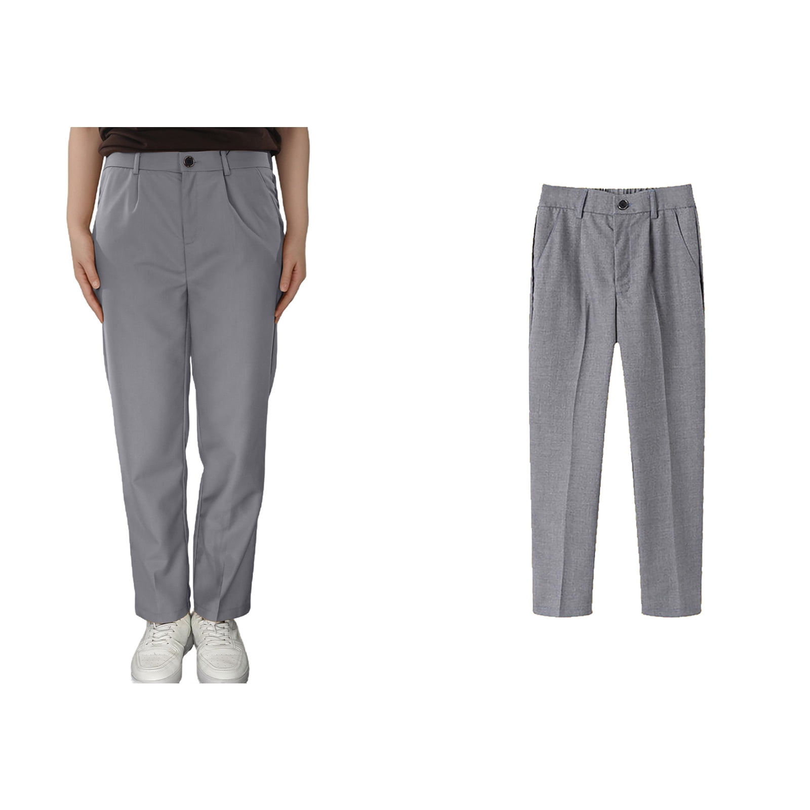 Boys' Flat Grey Pants for Men Slim Fit Boys Formal Wear Pants Suit 5-6 ...