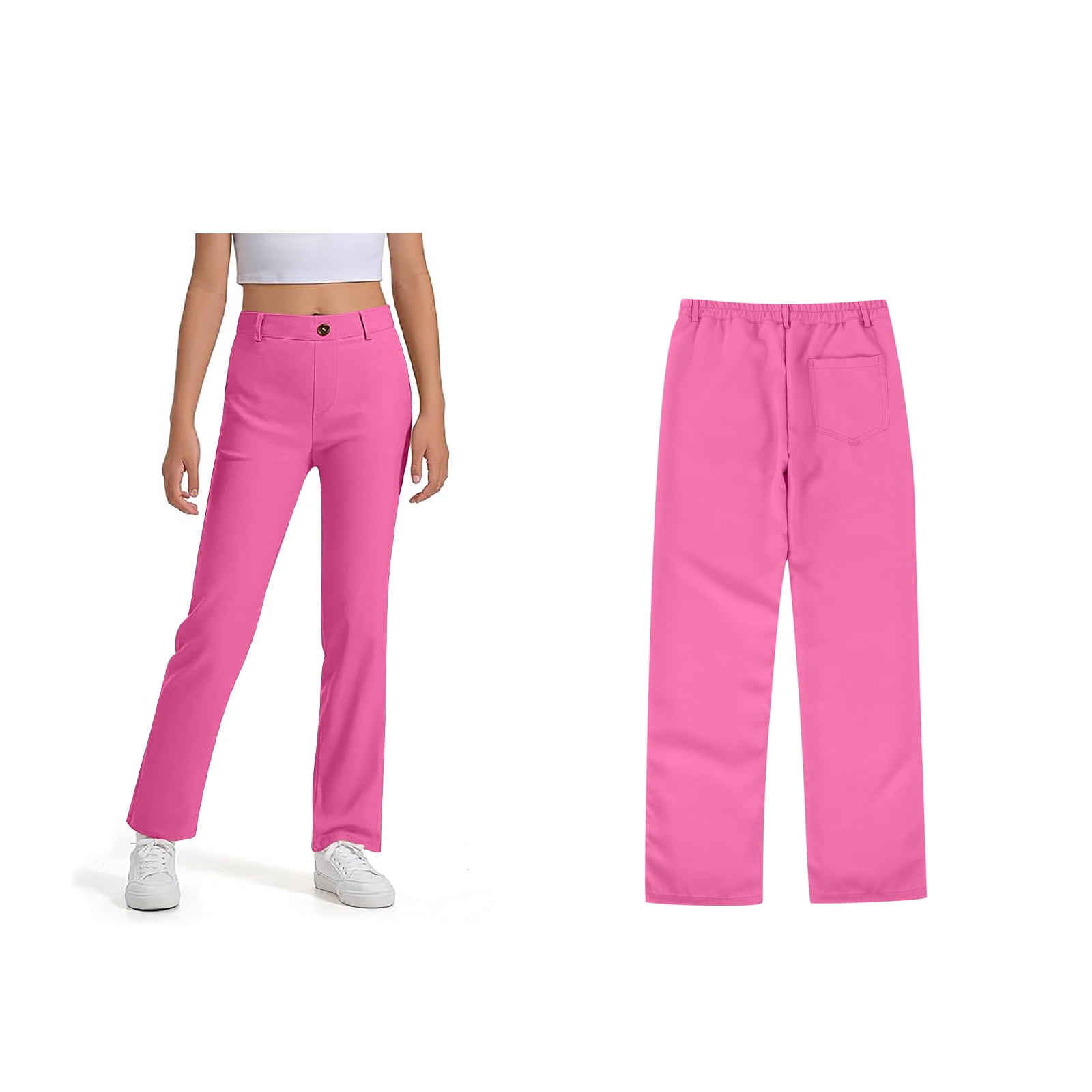Boys' Flat Pink Pants Stretch Pants School Uniform Pants Boys Slacks ...