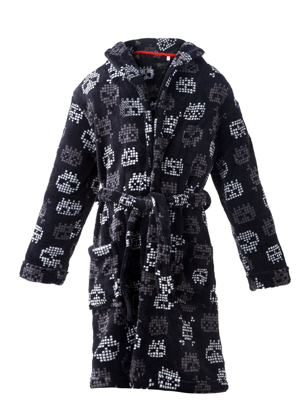 Girls Plush Black Monster High Bath Robe Skull & Heart Housecoat Small ...