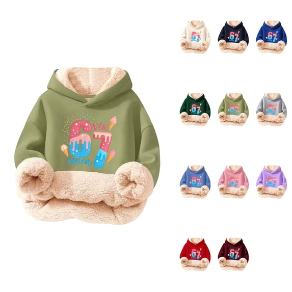 Boys' Fleece-Lined Hoodie, Soft Warm Winter Pullover with Full-Print ...