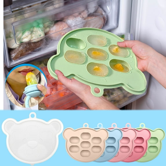 Boys Food Feeder, Silicone Ice Cube Tray With Mesh Feeder for Infant ...